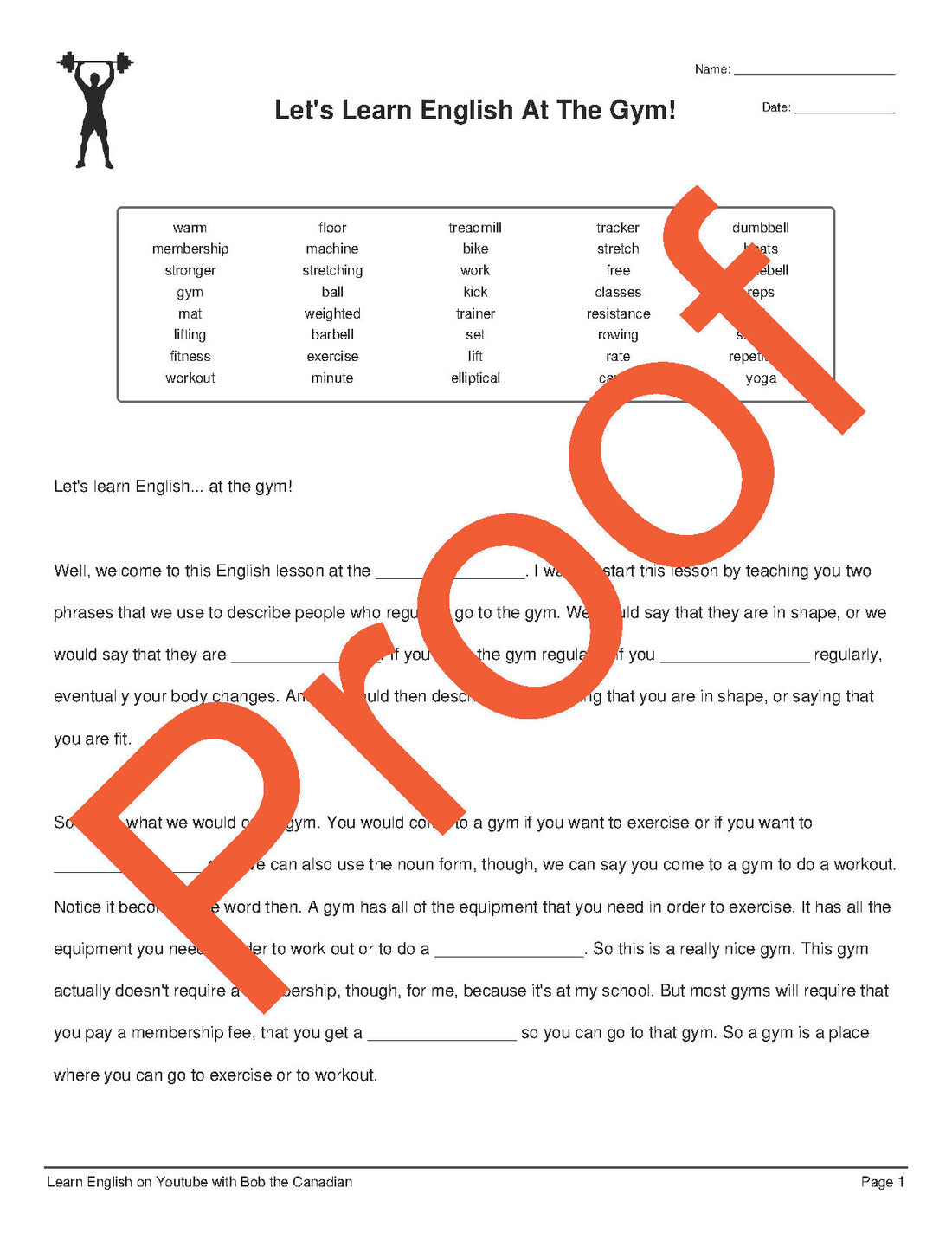 Study Pack for Learn English at the Gym 🏋🏽🏃💪 – Learn English with Bob ...